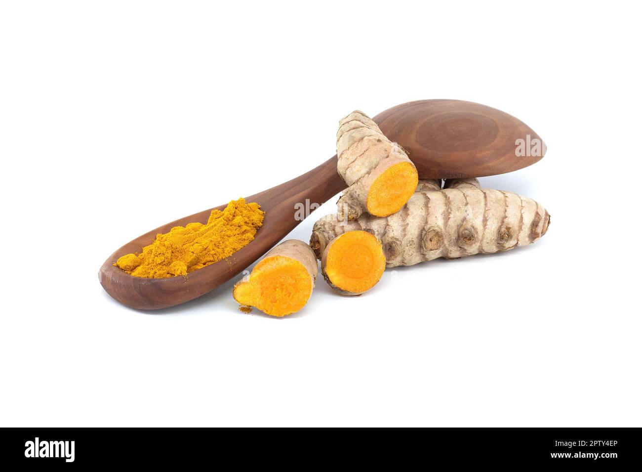 Turmeric rhizome (curcumin, Curcuma longa Linn) with turmeric powder in ...