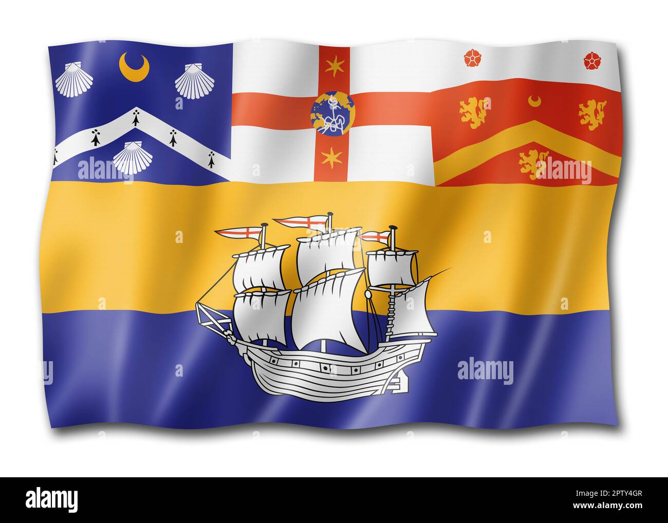 Sydney city flag, Australia waving banner collection. 3D illustration ...
