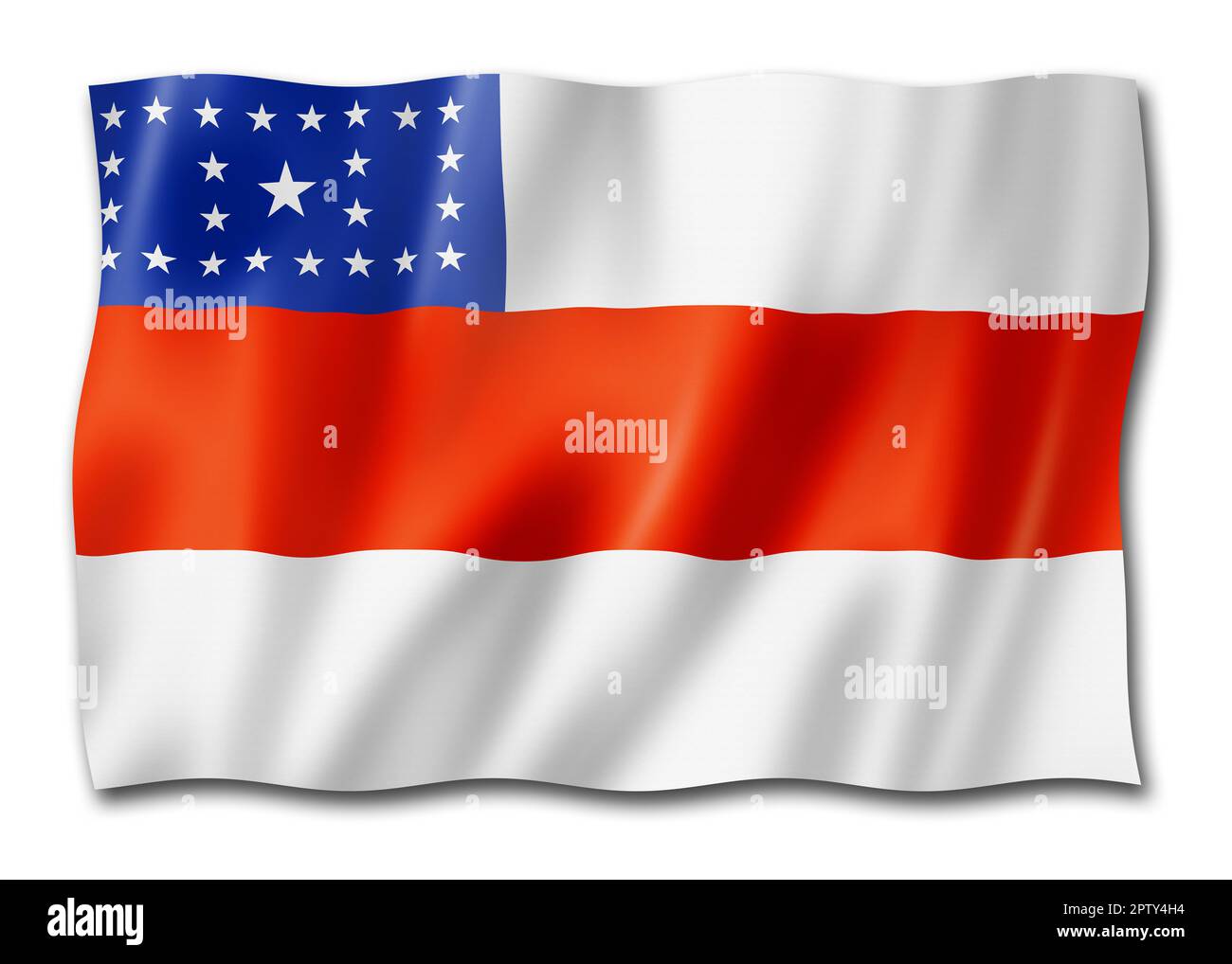 Amazonas state flag, Brazil waving banner collection. 3D illustration ...