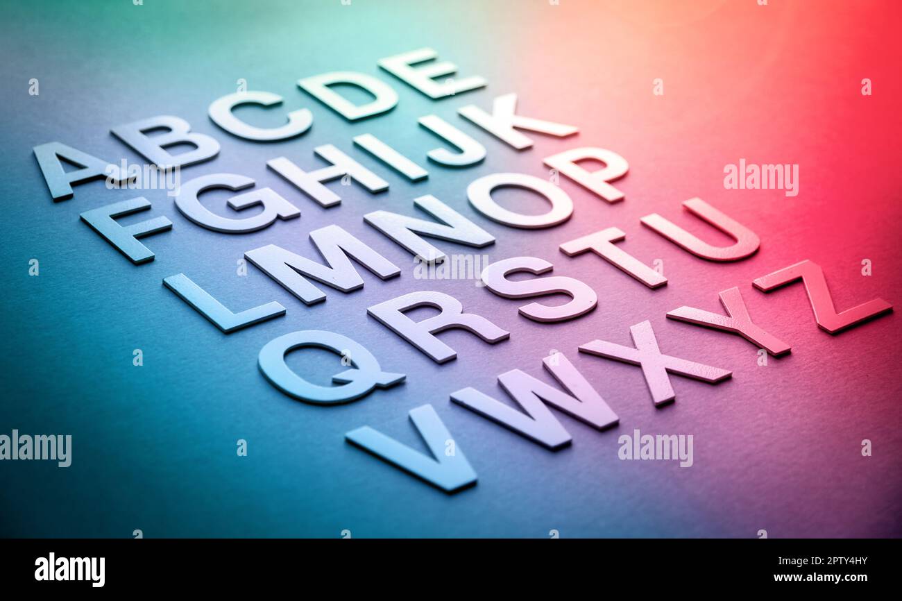 Alphabet made with solid letters. Education background symbol Stock ...