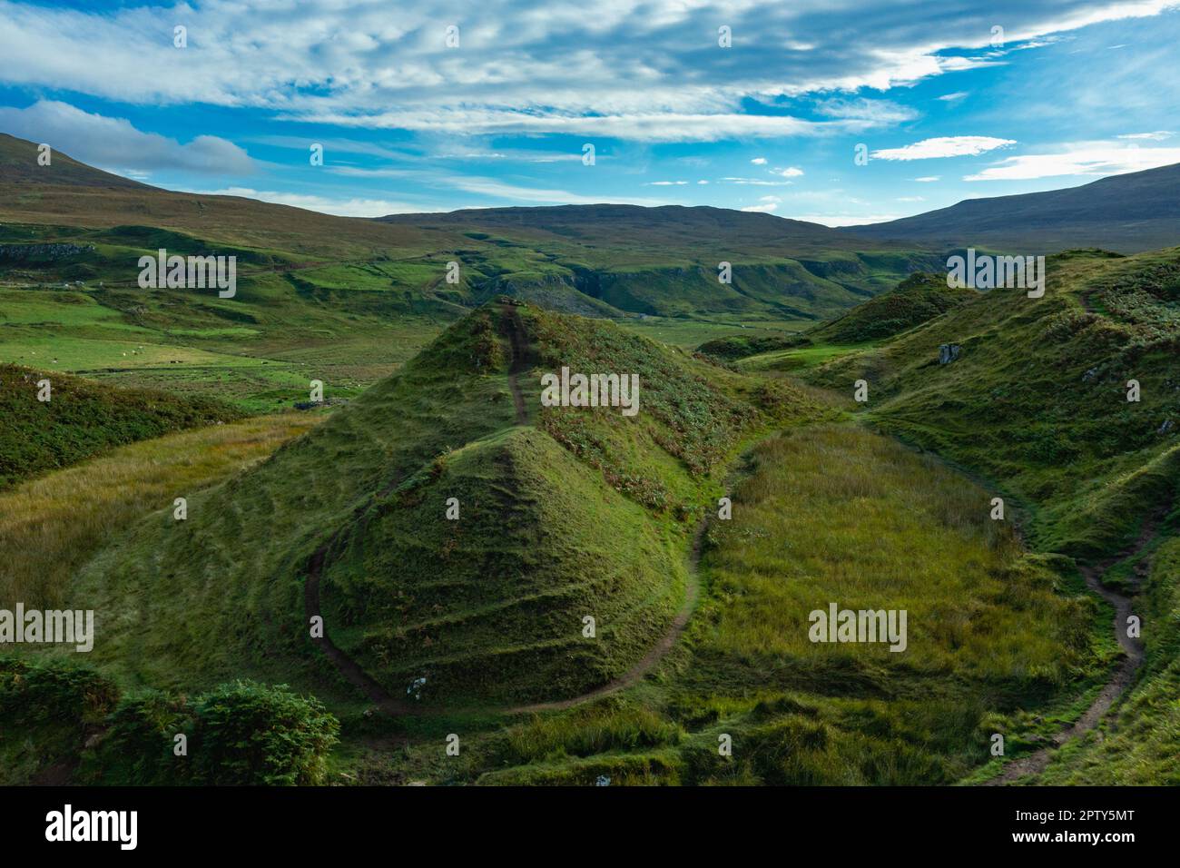 Cone-shaped hills of the Fairy Glen, Scotland, UK Stock Photo - Alamy