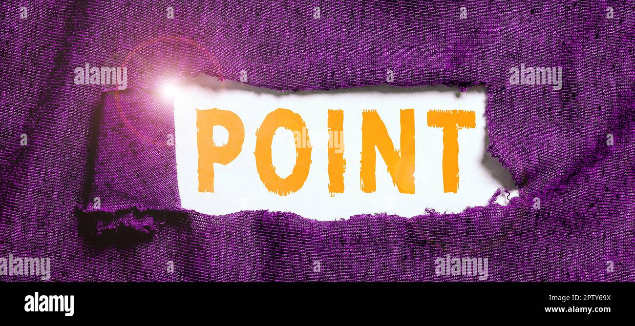 Hand writing sign Point, Word for dot or other punctuation mark Tapered ...