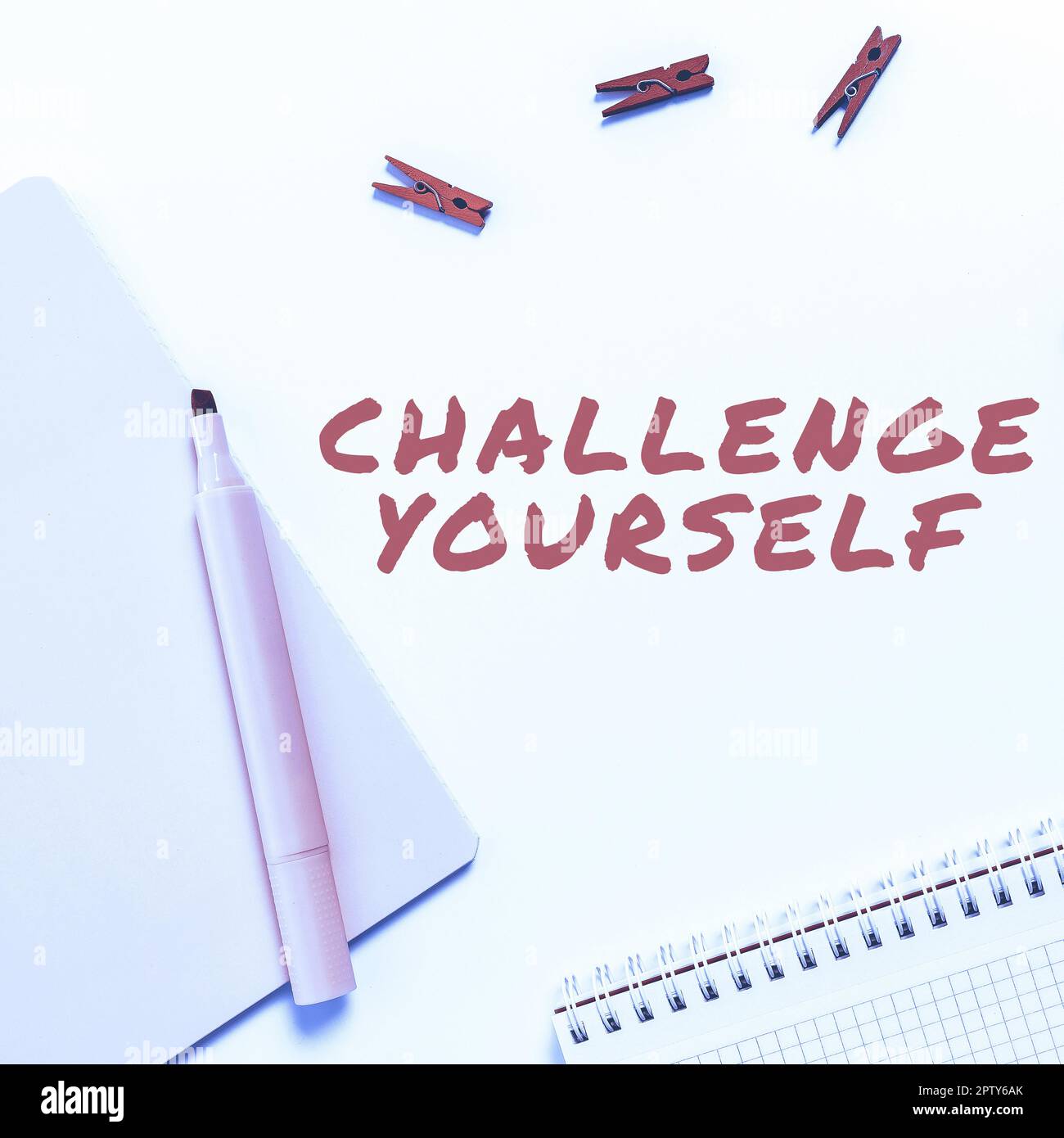 Text caption presenting Challenge Yourself, Concept meaning Overcome ...
