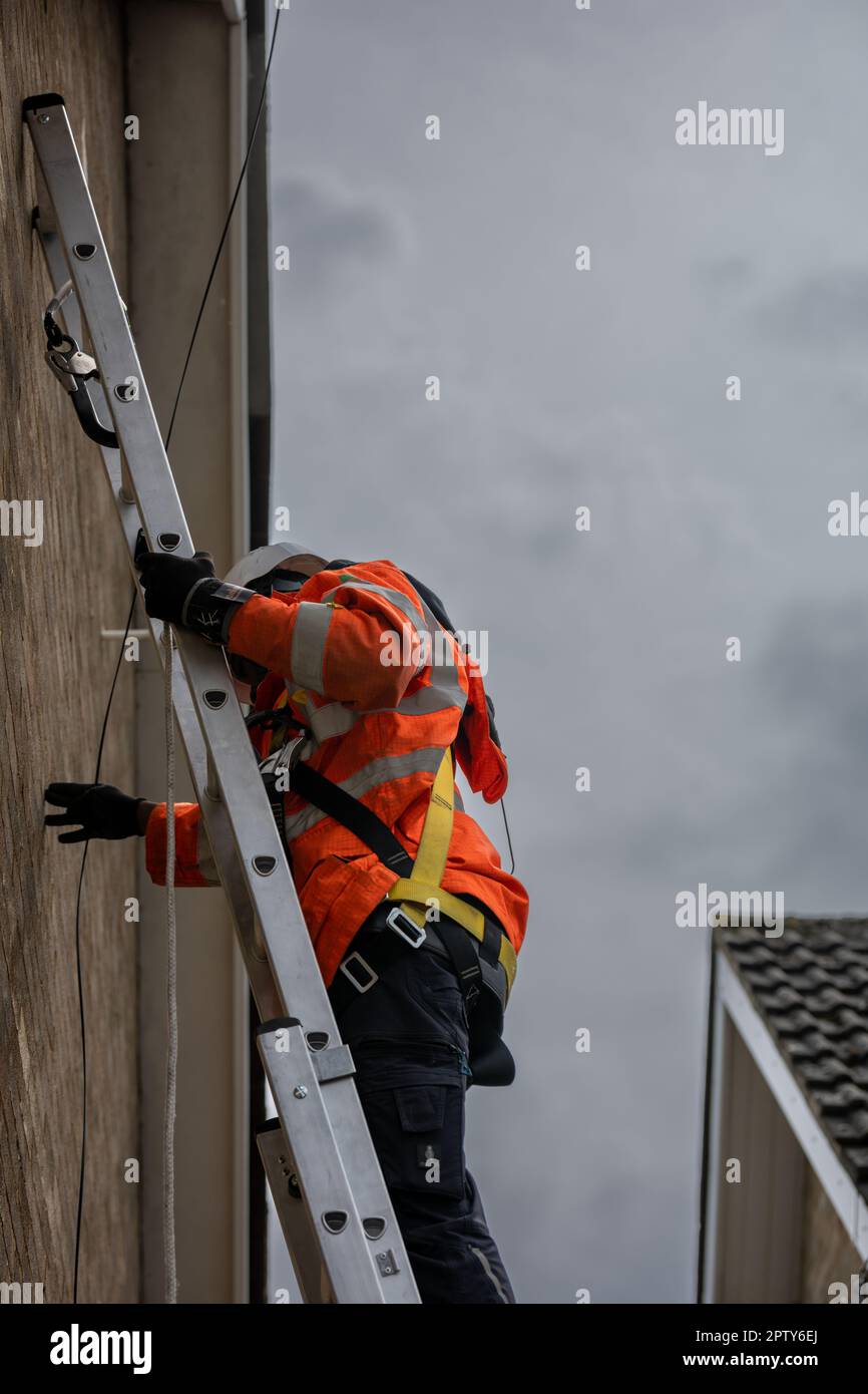 Installation of domestic full fibre broadband to a house FTTH with two ...