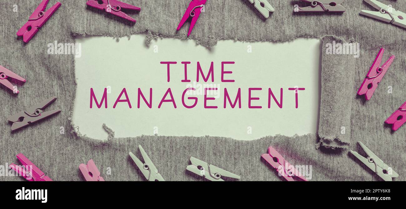 Text caption presenting Time Management, Word for Schedule Planned for ...