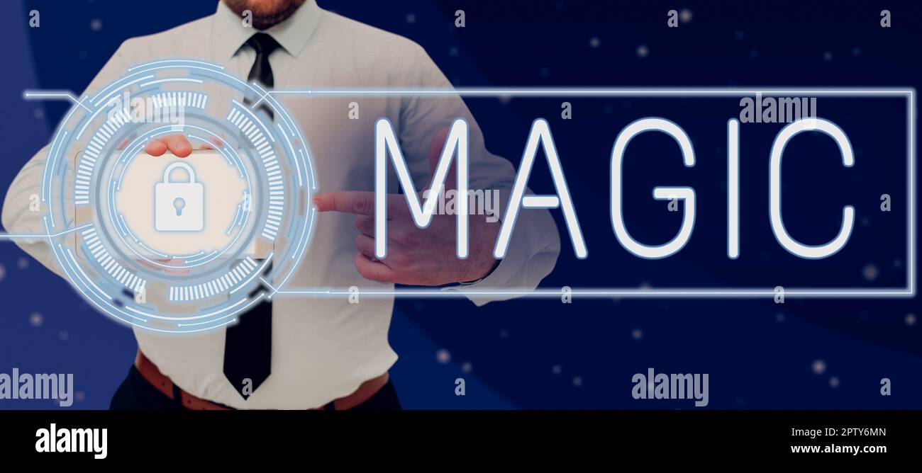 Conceptual display Magic, Word for power of influencing events using ...