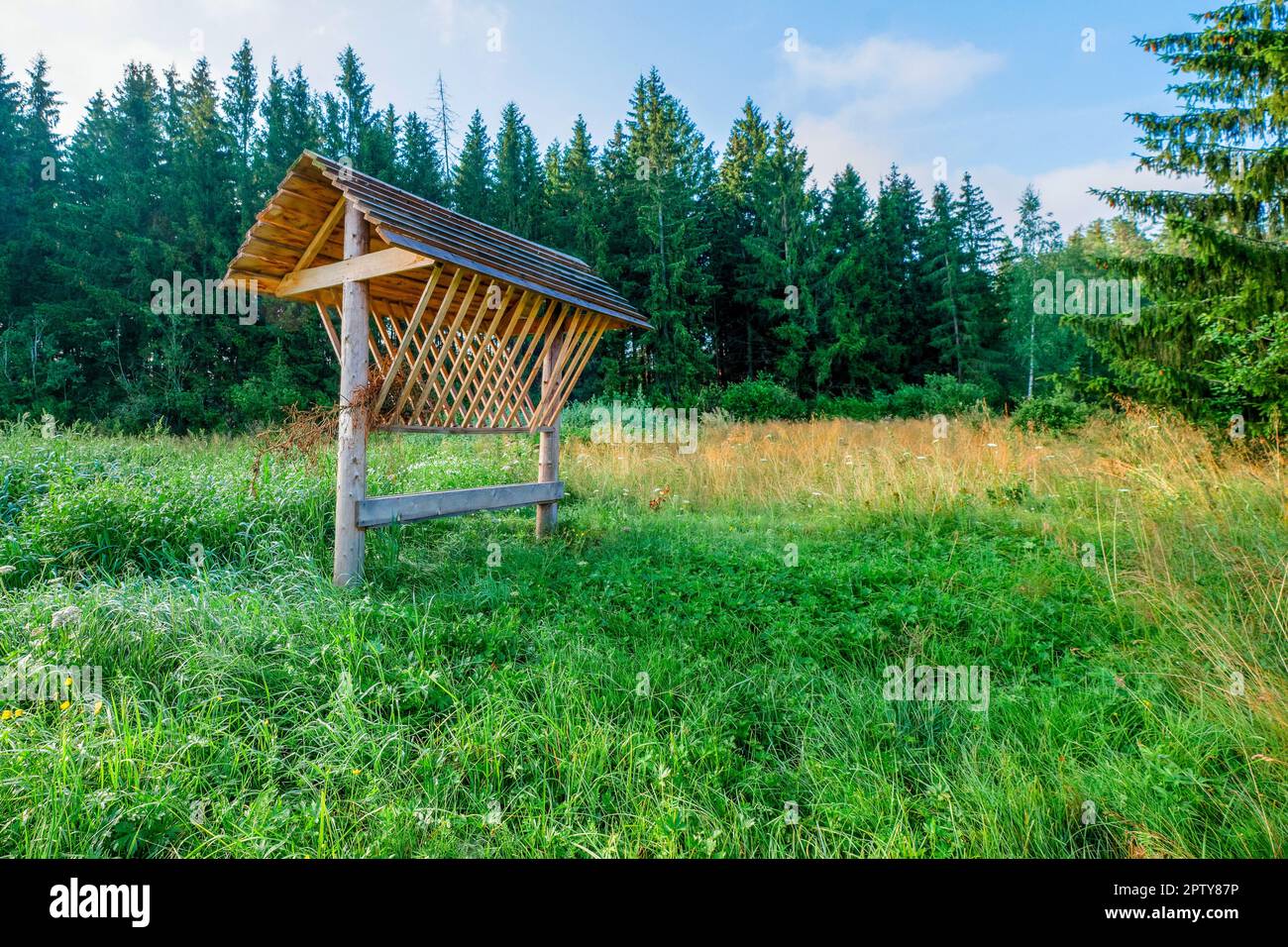 Feeder with slate roof for roe deer, wild boar, wild animals, care for ...