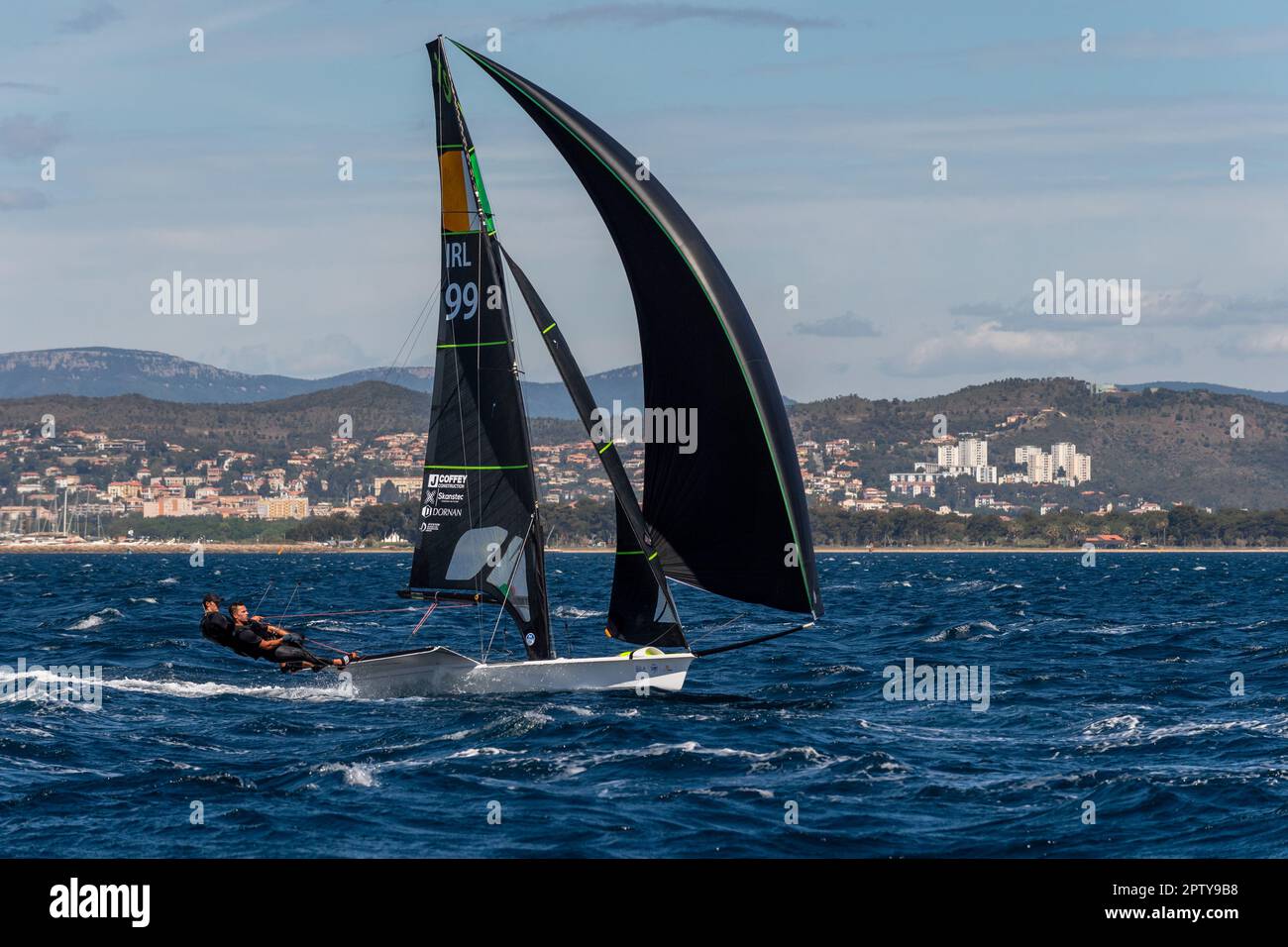 Irish team (Robert dickson and Sean Waddilove) compete in 49rs category ...