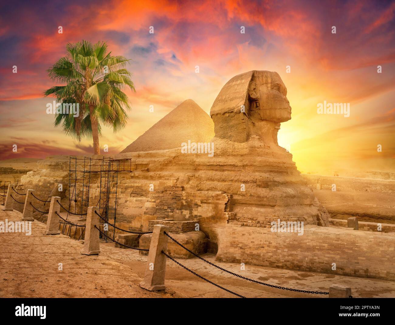 Famous egyptian sphinx in desert of Cairo Stock Photo - Alamy