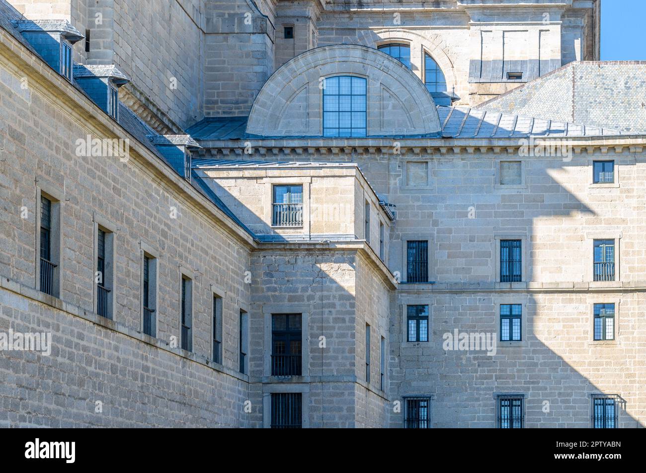 Architectural detail of the Royal Site of San Lorenzo de El Escorial ...