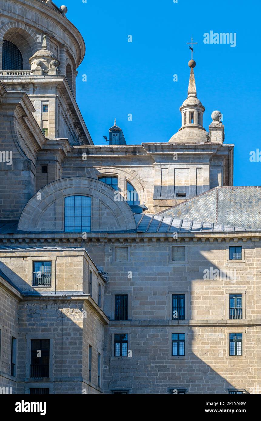 View of the Royal Site of San Lorenzo de El Escorial, Spain, built ...
