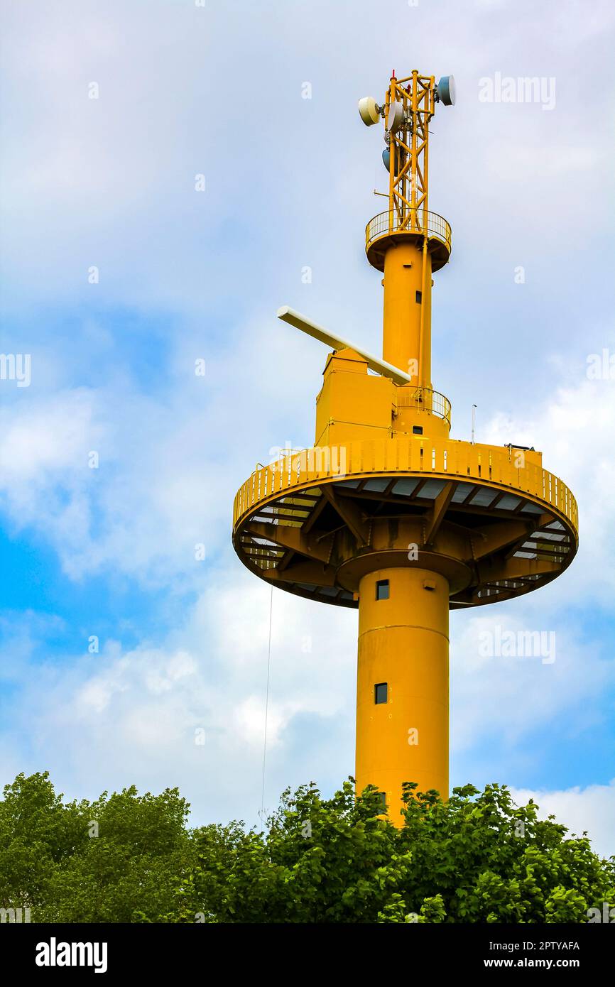 Yellow light house watchtower observation tower in nature on Harrier ...