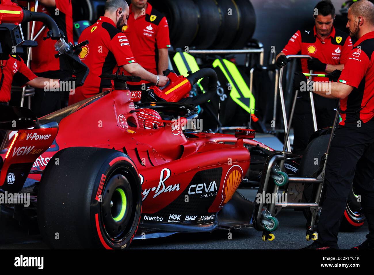 Baku, Azerbaijan. 28th Apr, 2023. Charles Leclerc (MON) Ferrari SF-23 ...