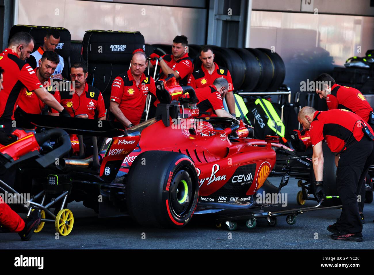 Baku, Azerbaijan. 28th Apr, 2023. Charles Leclerc (MON) Ferrari SF-23 ...