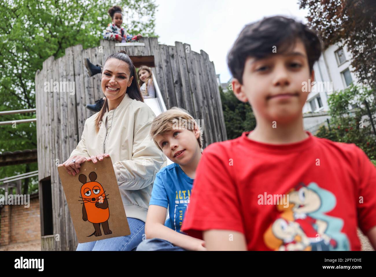 PRODUCTION - 28 April 2023, North Rhine-Westphalia, Kšln: TV presenter ...