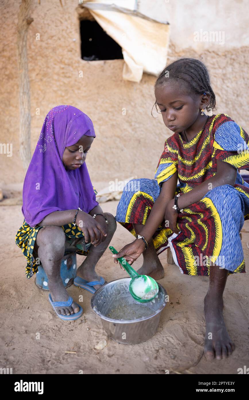 Fulani girls, internally displaced from the conflict in the North ...