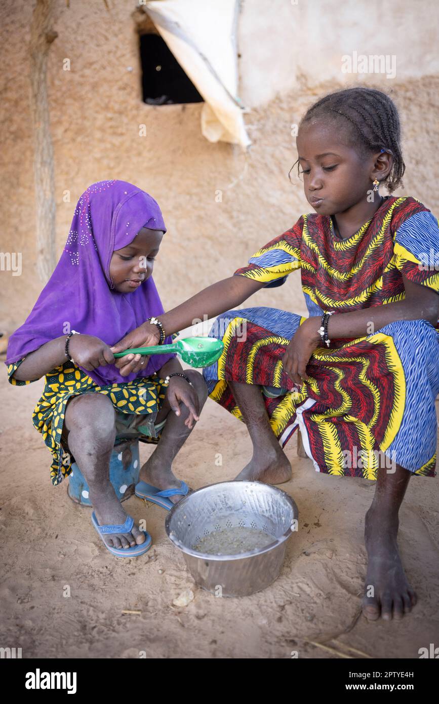 Fulani girls, internally displaced from the conflict in the North ...