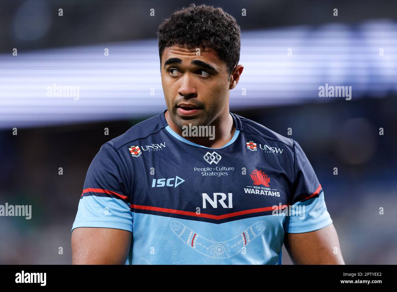 Sydney, Australia. 28th Apr, 2023. Langi Gleeson of the Waratahs warms ...