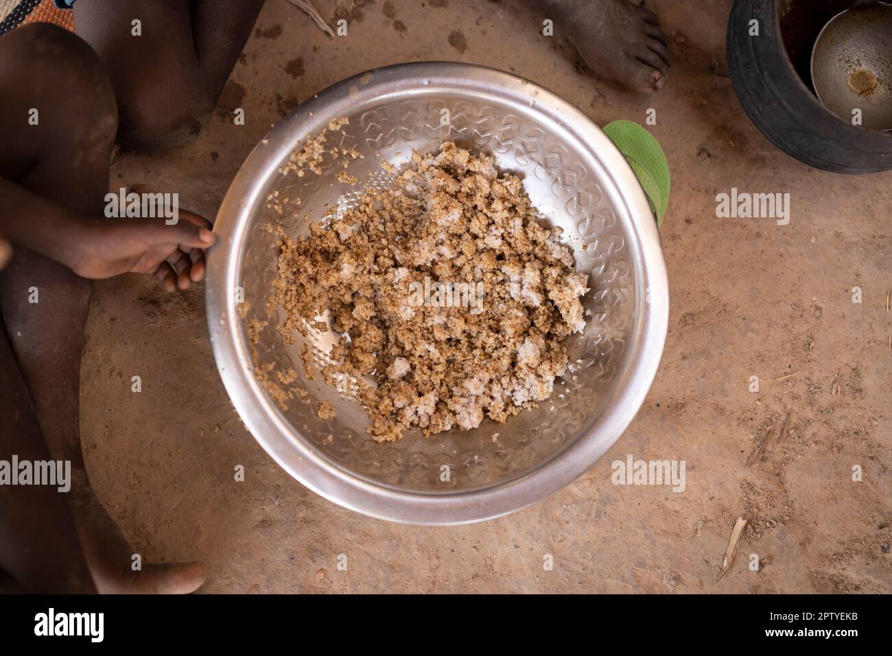 Traditional couscous is served in a bowl in Segou Region, Mali, West ...