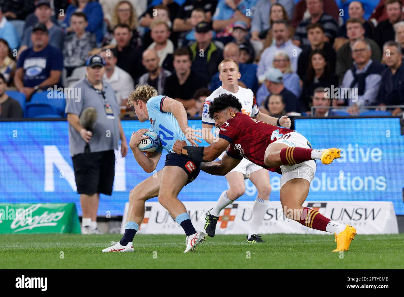 Sydney, Australia. 28th Apr, 2023. Max Jorgensen of the Waratahs is ...