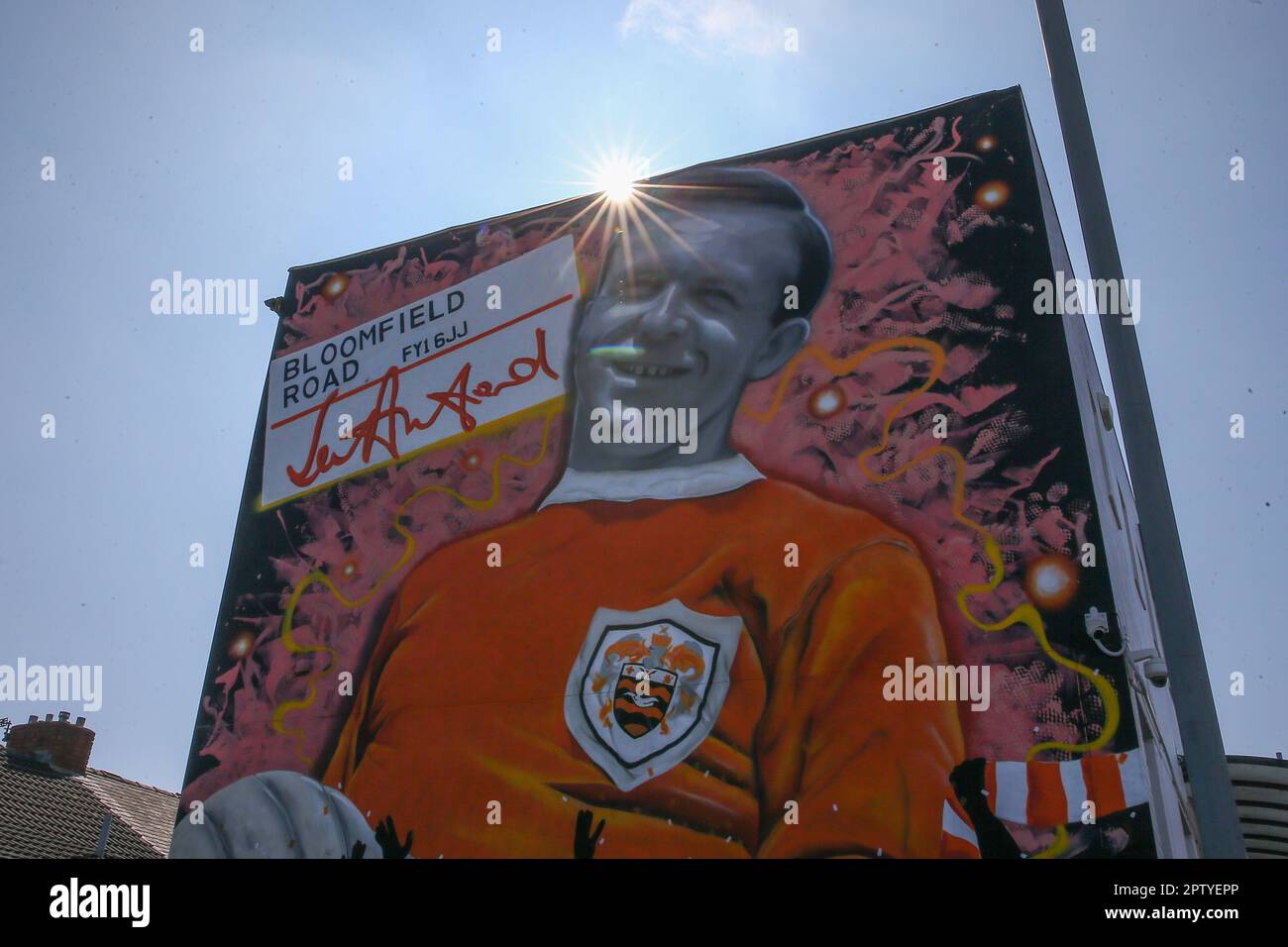 Blackpool, UK. 28th Apr, 2023. A Blackpool mural outside of Bloomfield ...