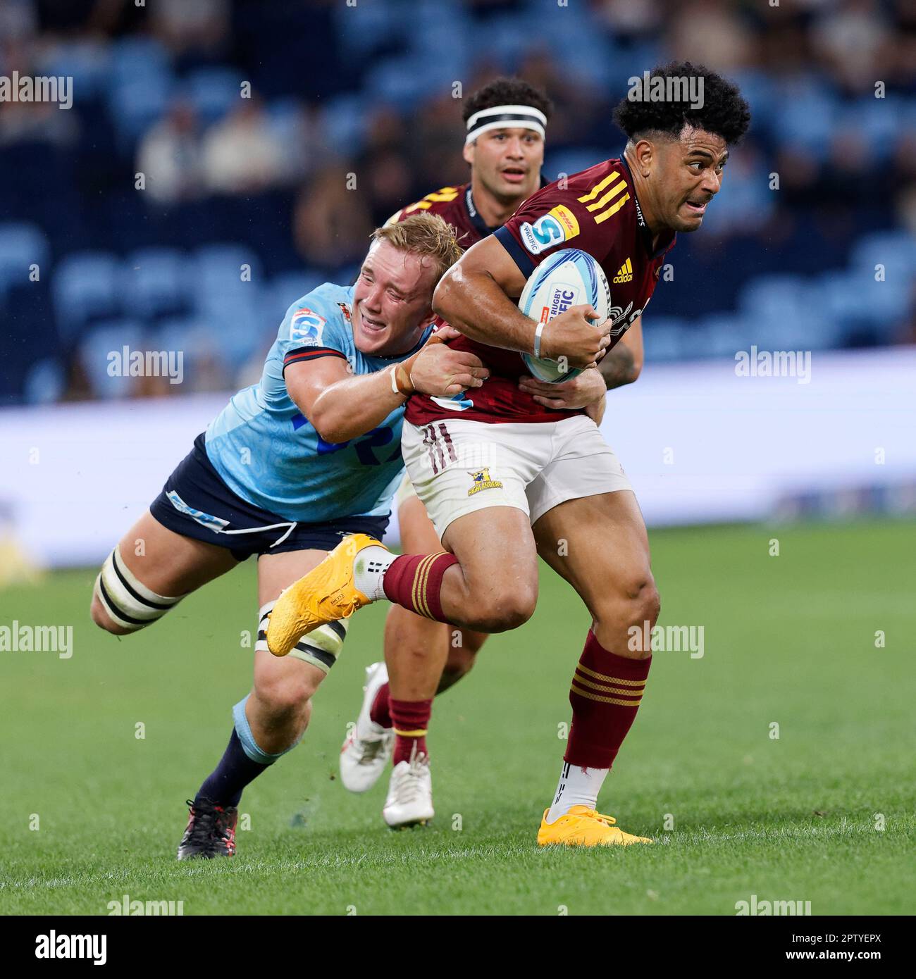 Sydney, Australia. 28th Apr, 2023. Fetuli Paea of the Highlanders is ...