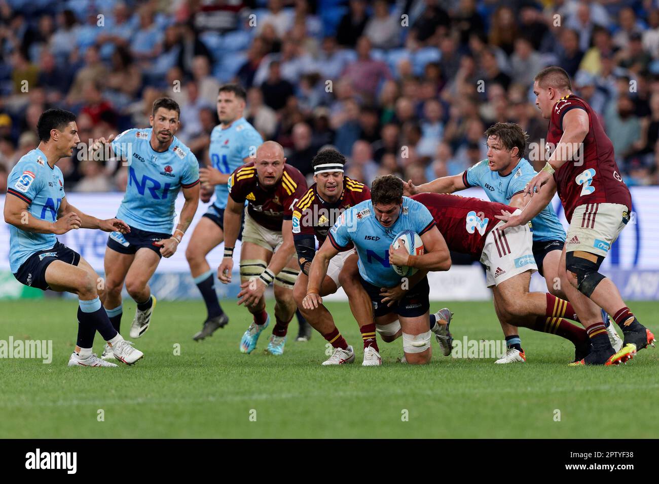 Sydney, Australia. 28th Apr, 2023. Will Harris of the Waratahs is ...