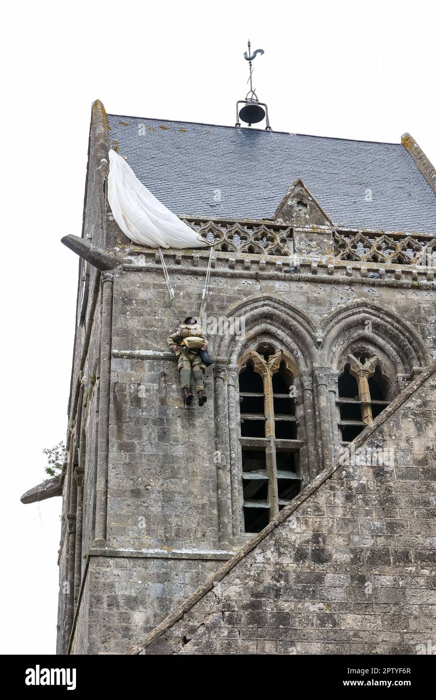 Church,where,during,American Airborne operation,US paratrooper,John ...