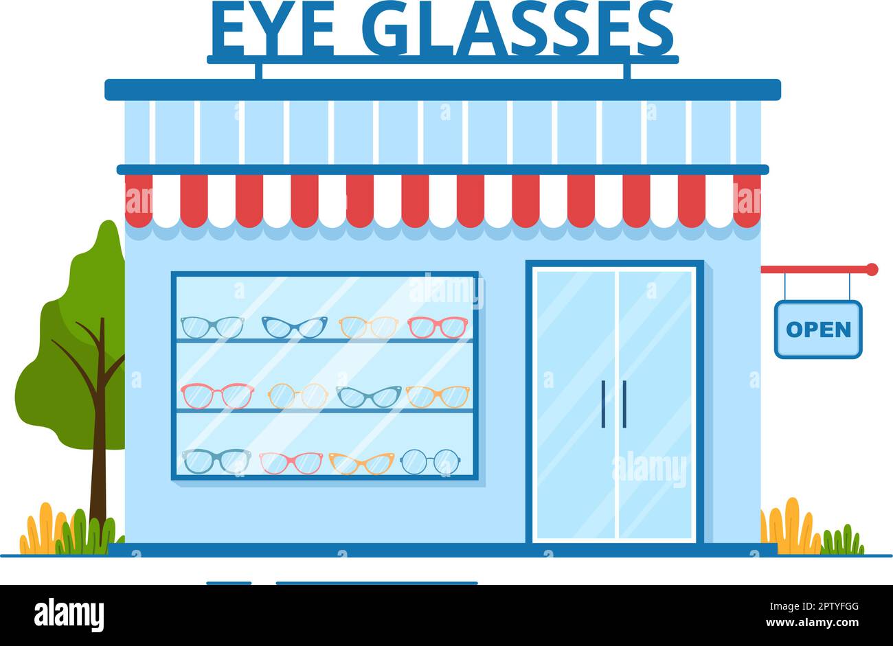 Eye Glasses Store or Optical Shop with Accessories, Optician, Checking ...