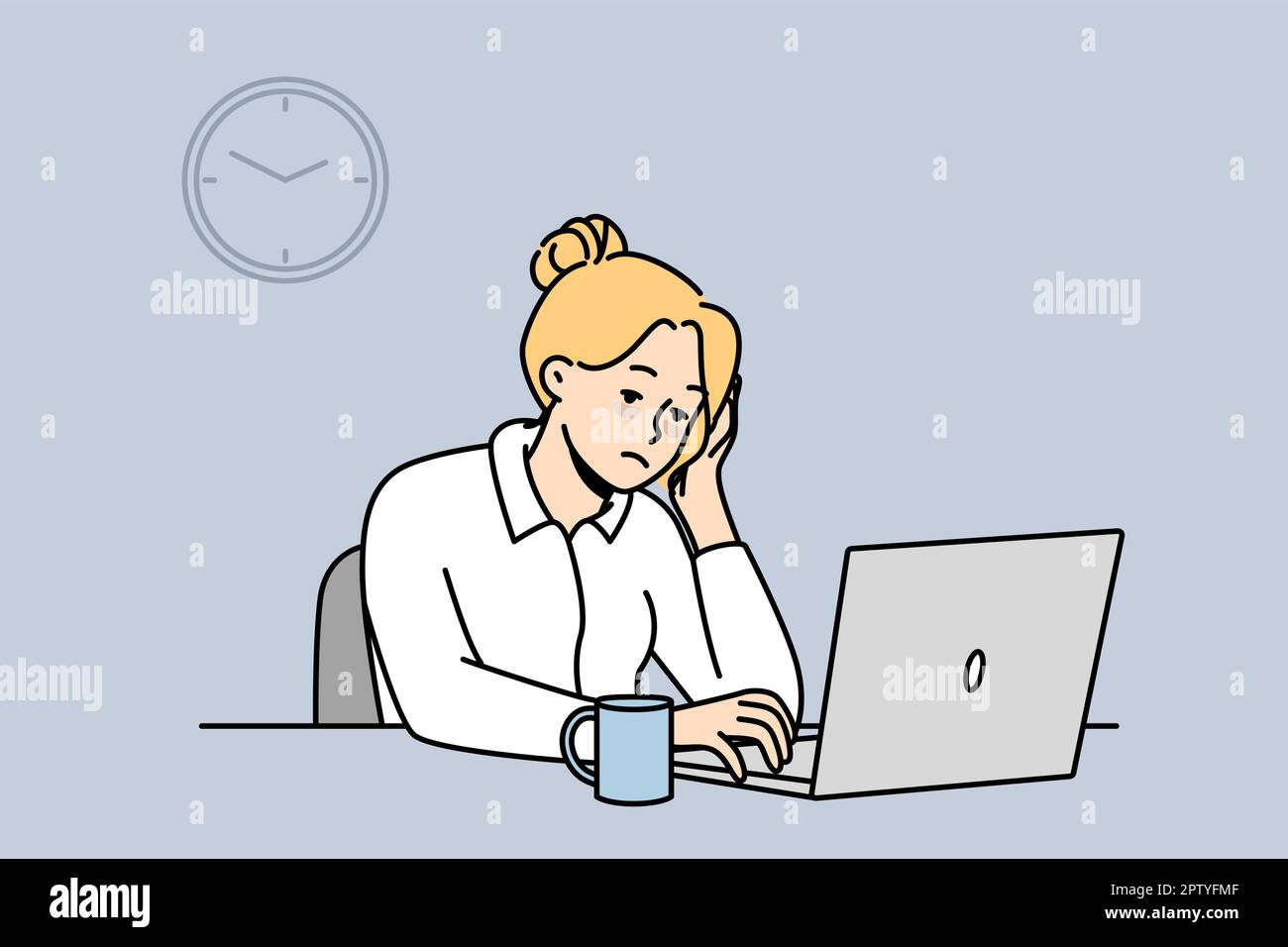 Exhausted female employee sit hi-res stock photography and images - Alamy