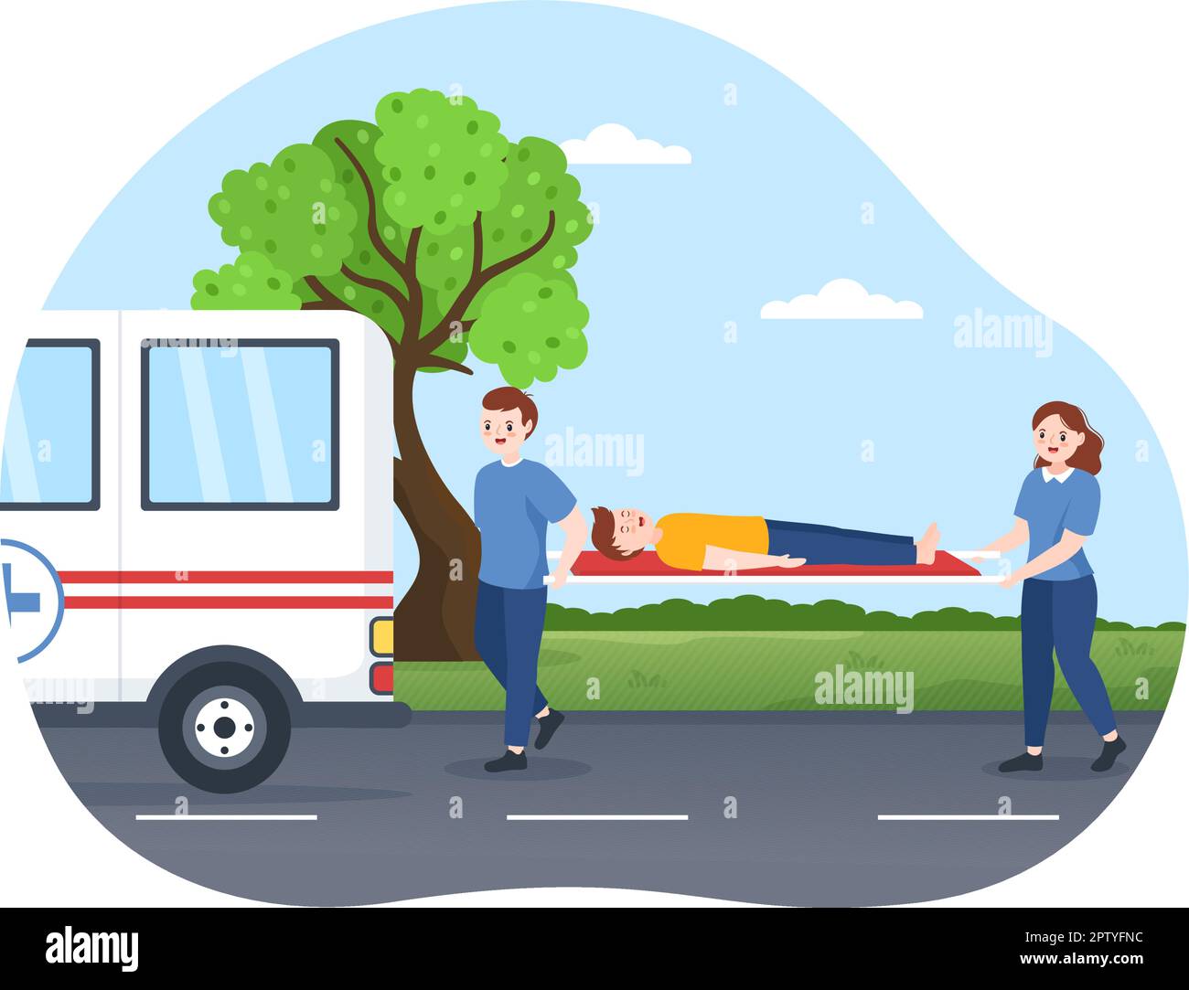 Medical Vehicle Ambulance Car or Emergency Service for Pick Up Patient ...