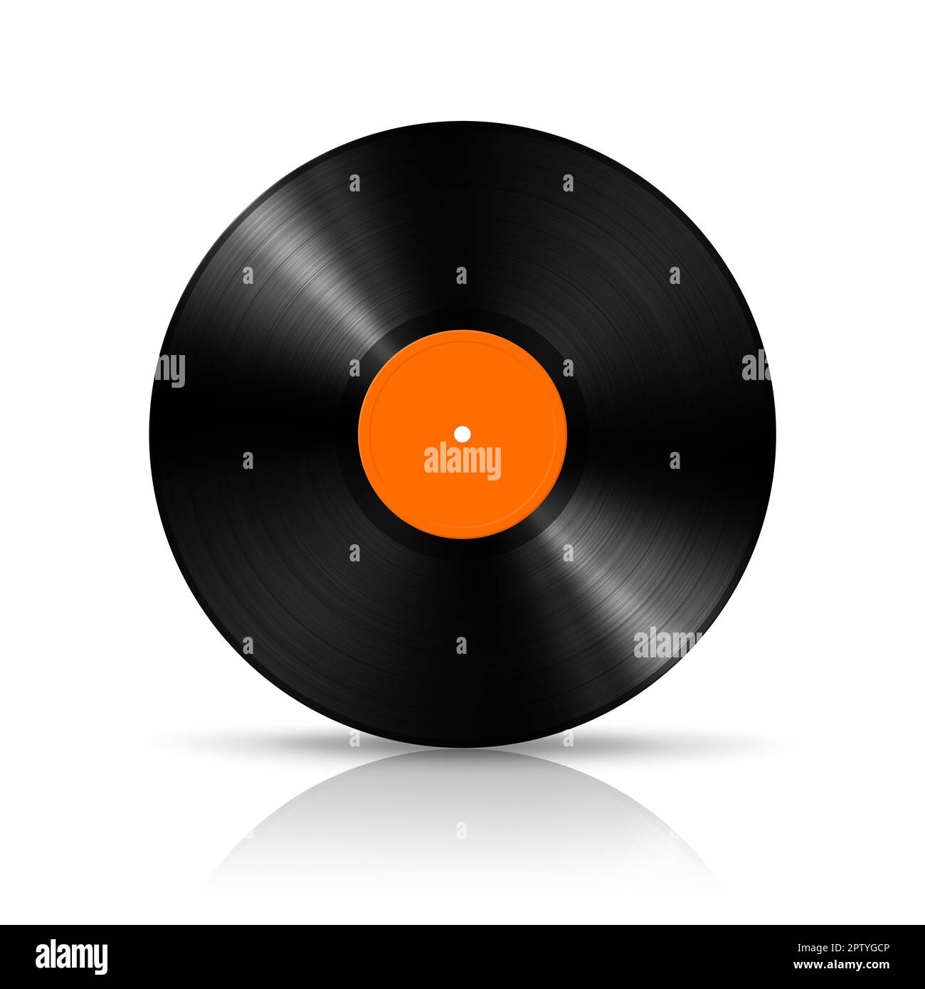 Orange vinyl record isolated on white background. 3D illustration Stock ...