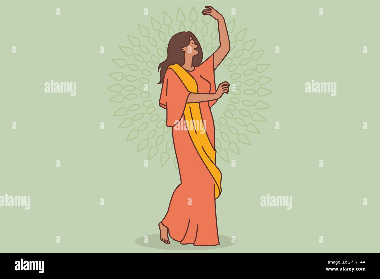 Happy woman in indian clothing dancing Stock Vector Image & Art - Alamy