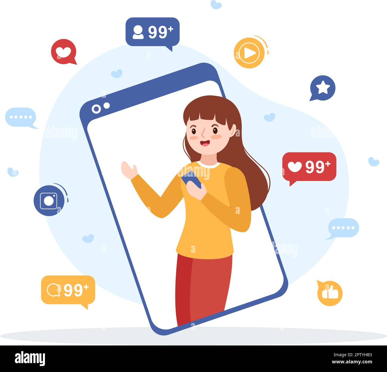 Celebrity Influencer with Posts on Internet for Advertising Marketing ...