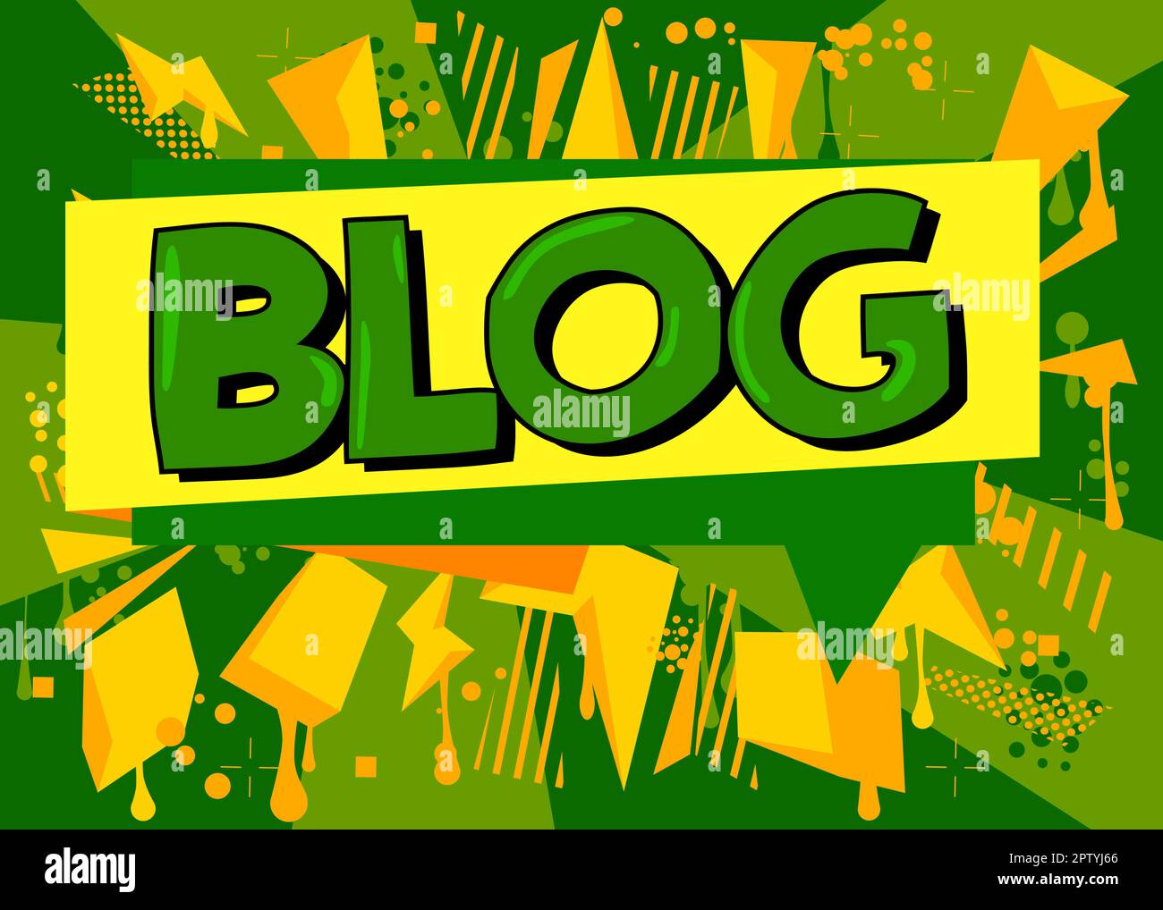 Blog. Word written with Children's font in cartoon style Stock Vector ...