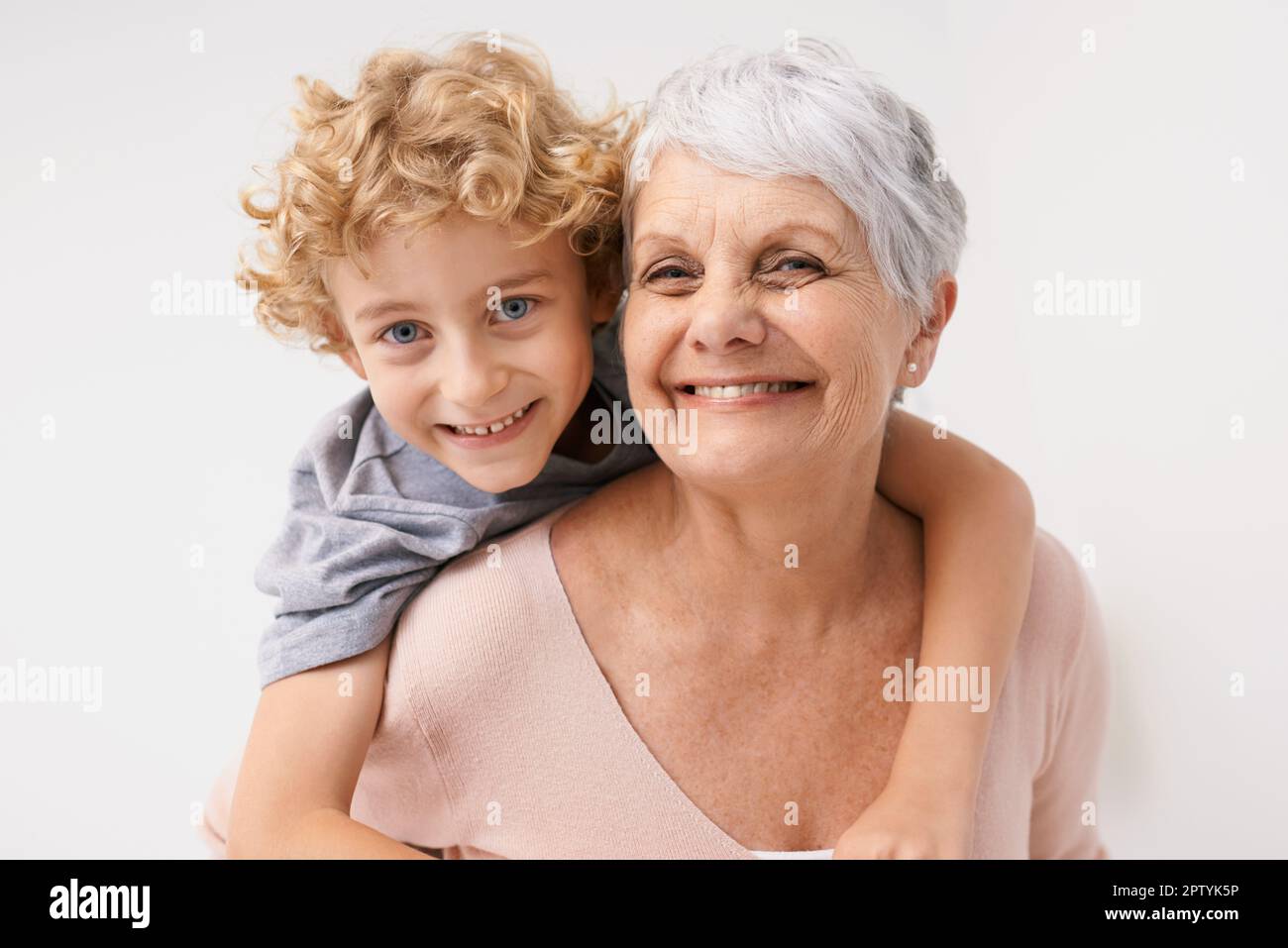 I love my gran. Portrait of a grandmother giving her grandson a ...