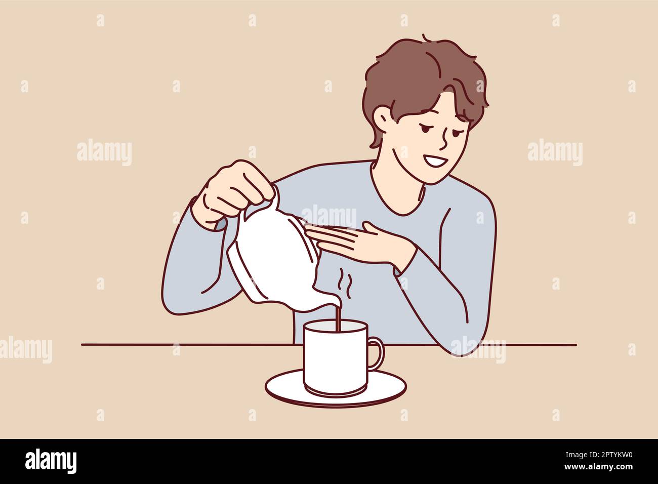 Coffee cup vector illustration cartoon hot drink in teacup cafe hi-res ...