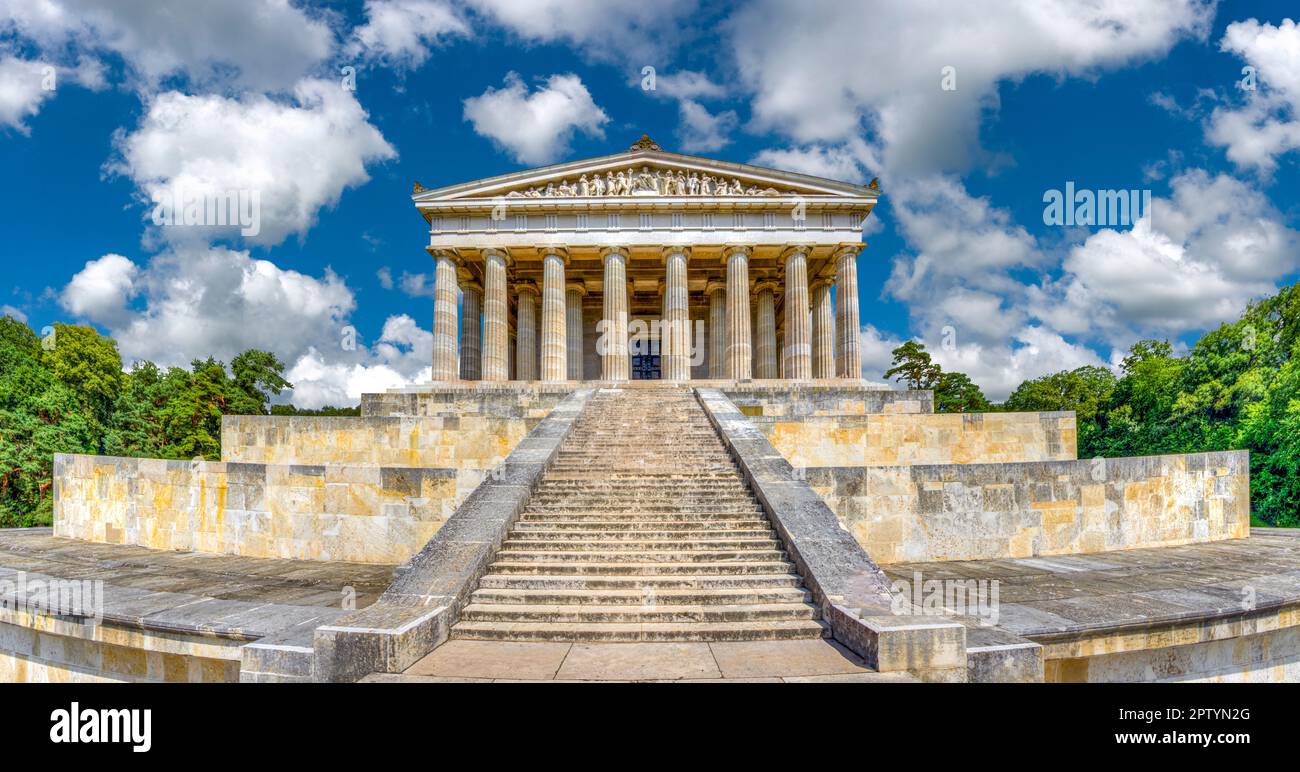 Front view of the Walhalla memorial with its circumferential Greek ...
