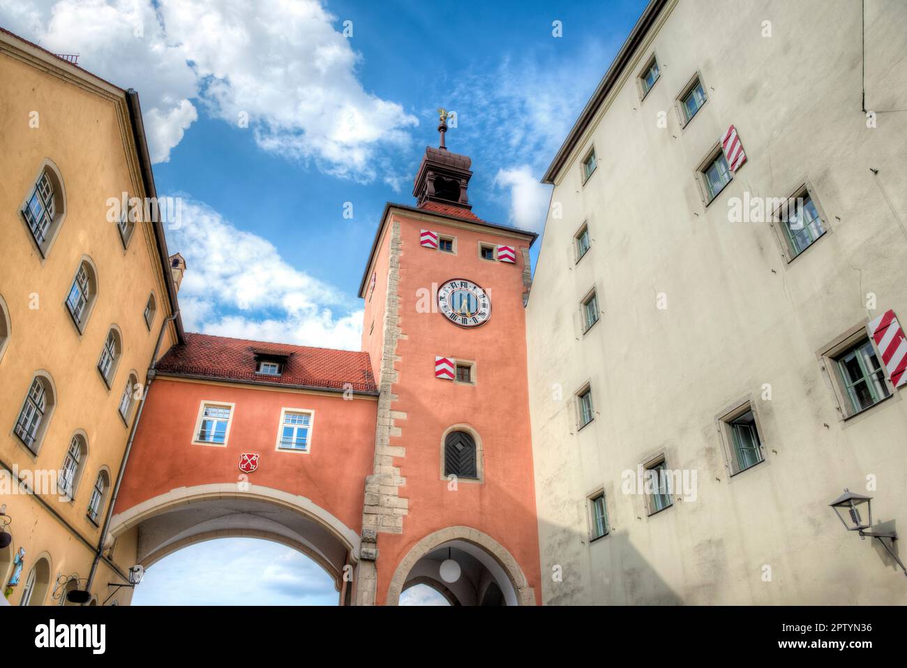 Well-known ensemble of buildings on the Danube in the historic old town ...