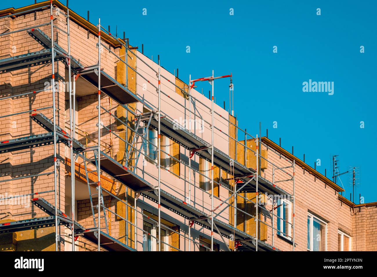 External wall insulation. Energy efficiency house wall renovation for ...