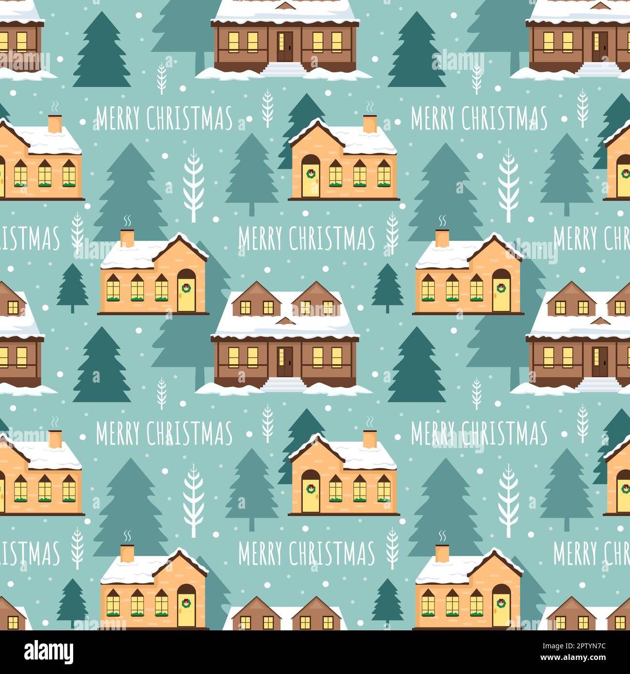 Christmas Background Seamless Pattern Design With Santa Claus, Tree ...