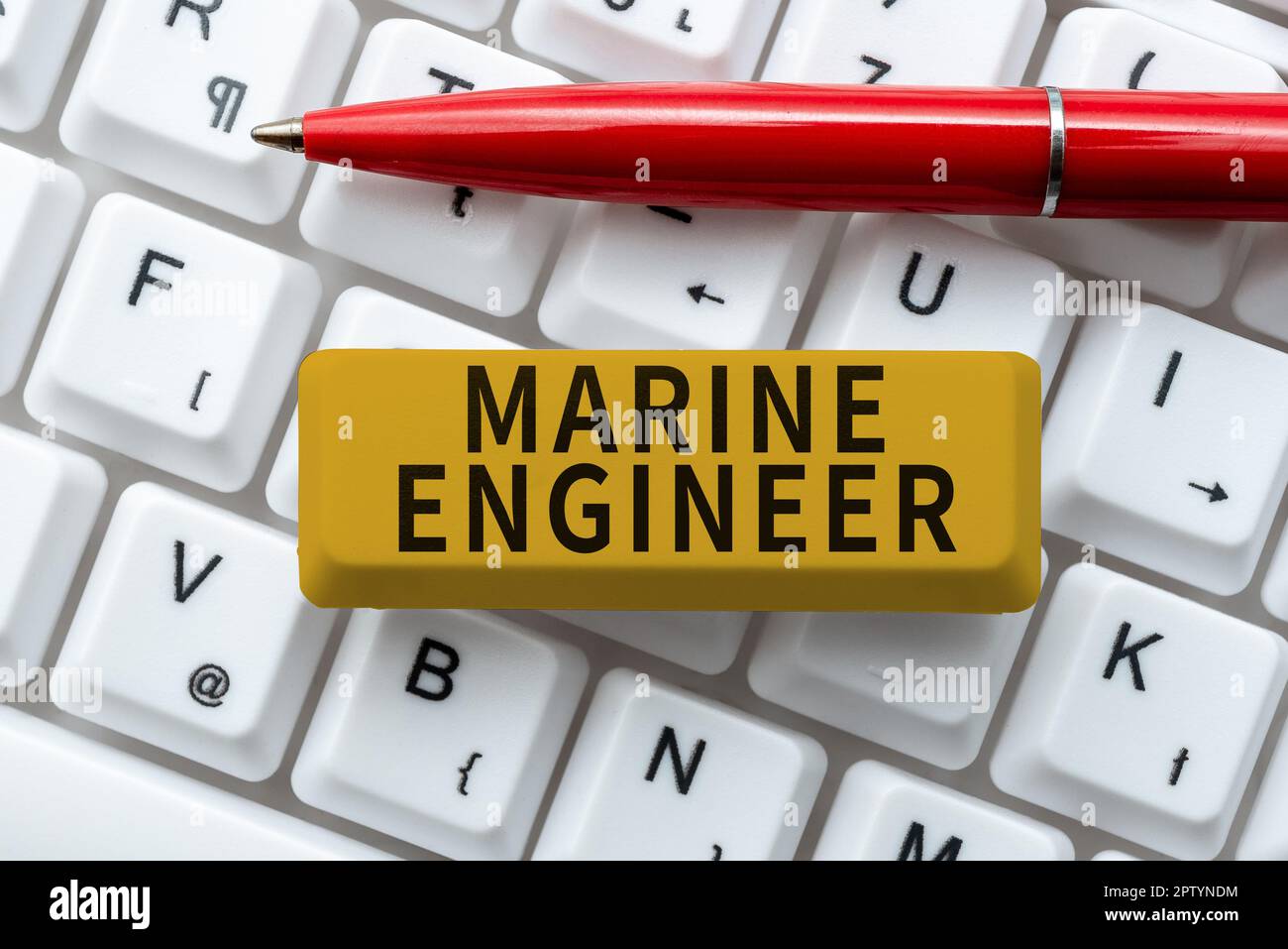 Text sign showing Marine Engineer, Word for incharge with maintenance ...