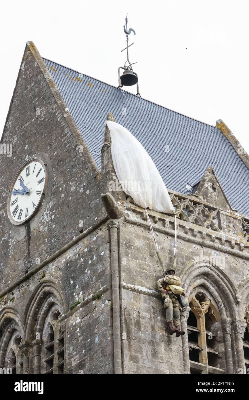Church,where,during,American Airborne operation,US paratrooper,John ...