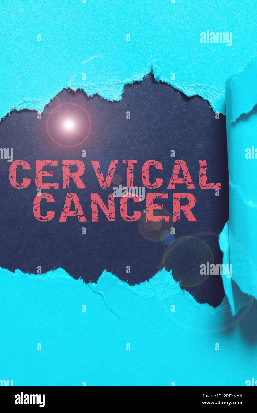 Handwriting text Cervical Cancer, Word for type of cancer that occurs ...