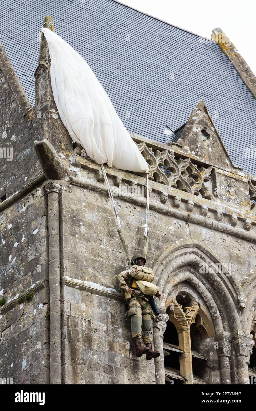 Church,where,during,American Airborne operation,US paratrooper,John Steele's.John Steele ...