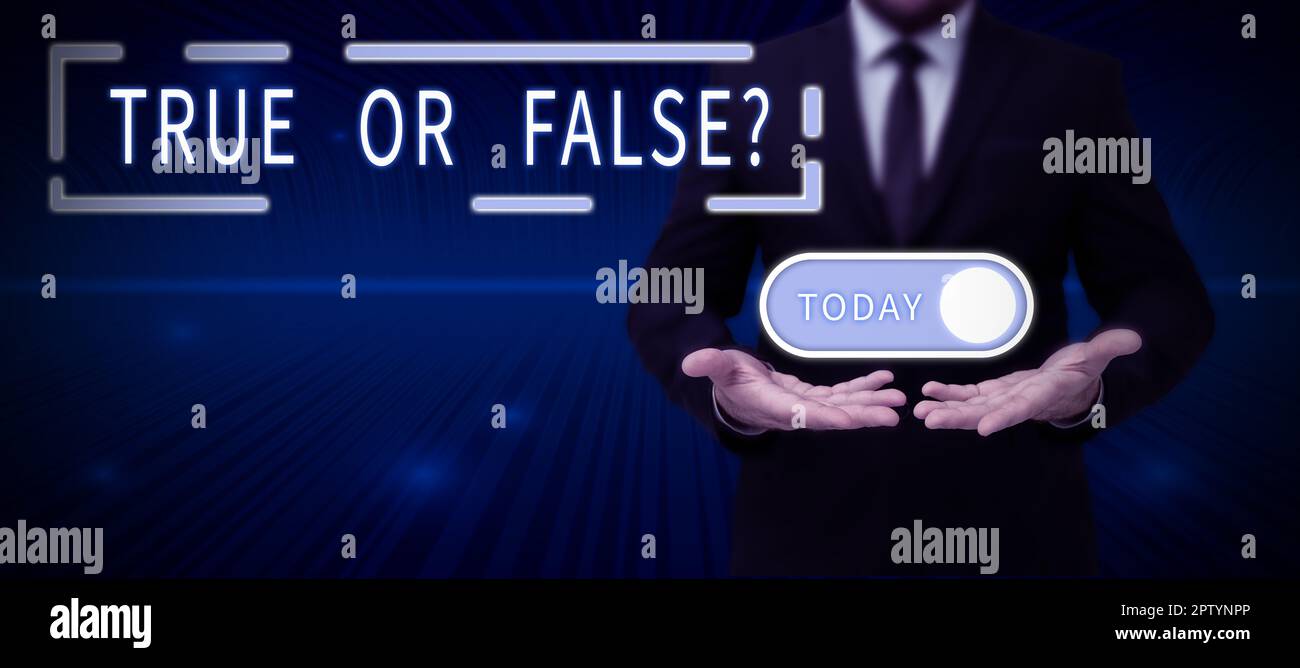 Text showing inspiration True Or Falsequestion, Internet Concept series ...