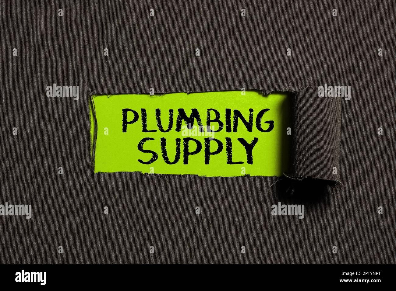 Hand writing sign Plumbing Supply, Business concept tubes or pipes ...