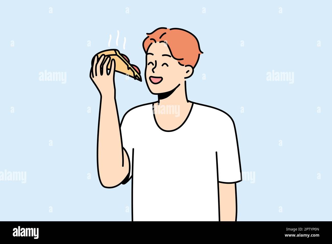 Smiling man eating dinner Stock Vector Images - Alamy