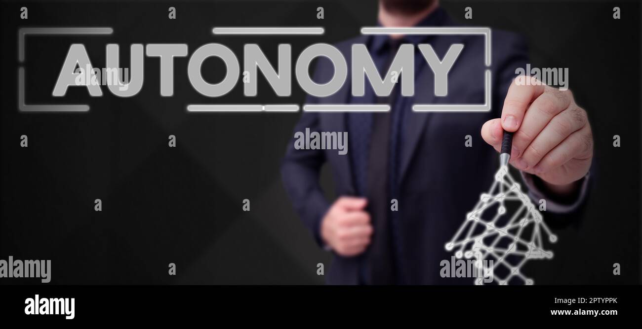 Writing Displaying Text Autonomy Business Concept Vehicle That Can Guide Itself Without Human