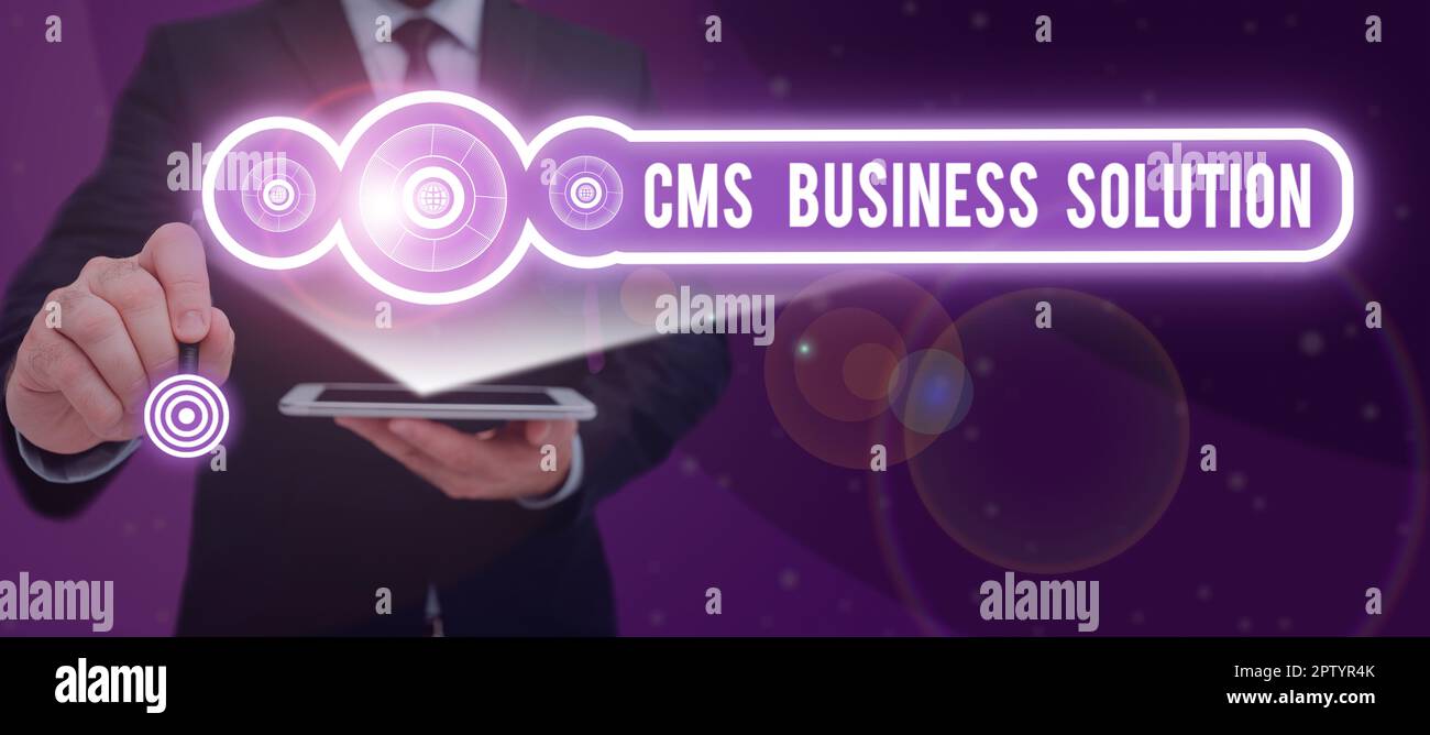 Text caption presenting Cms Business Solution, Business concept ... Text caption presenting Cms Business Solution, Business concept ...